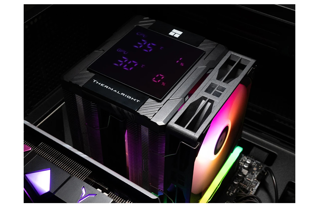 Thermalright PA120 DIGITAL WHITE LCD display CPU Air Cooling Radiator 6 ...