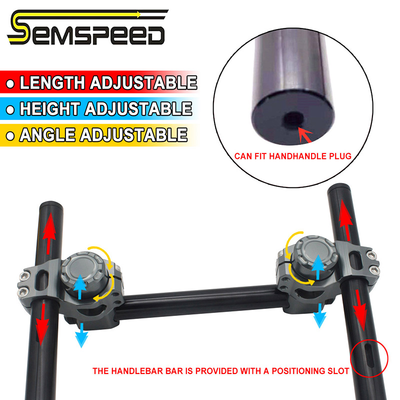 SEMSPEED Motorcycle CNC 22/28mm Handlebar Handle Bar Fork Tube Clip Ons For Honda ADV160 ADV 160 ...