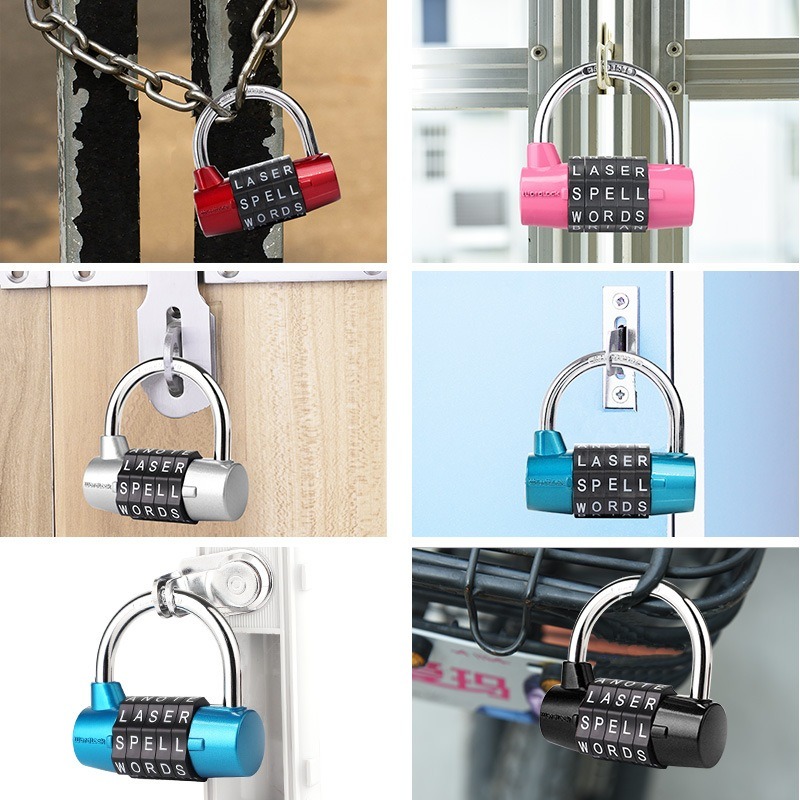 5-Digit Alphabet Padlock Mini Lock Cabinet Padlock Combination Lock Gym ...