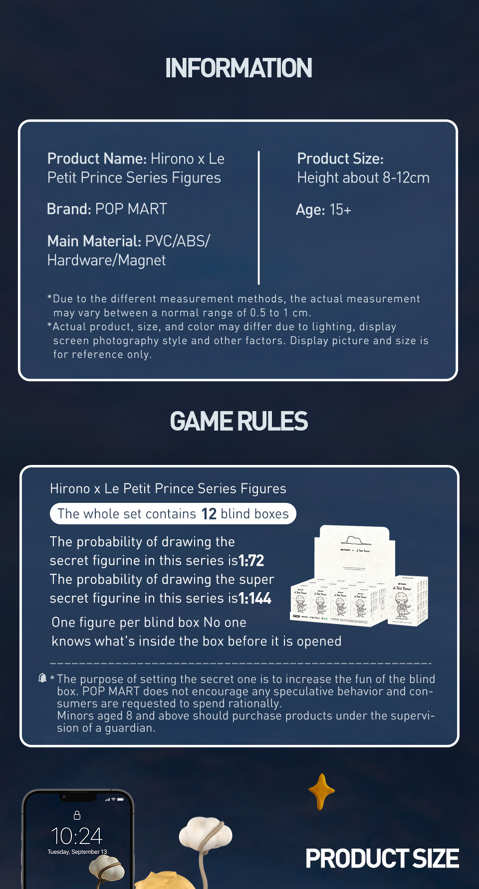Secret Hirono v7 POP MART Hirono×Le Petit Prince Series Secret The Pilot SUPER SECRET-The Little ...
