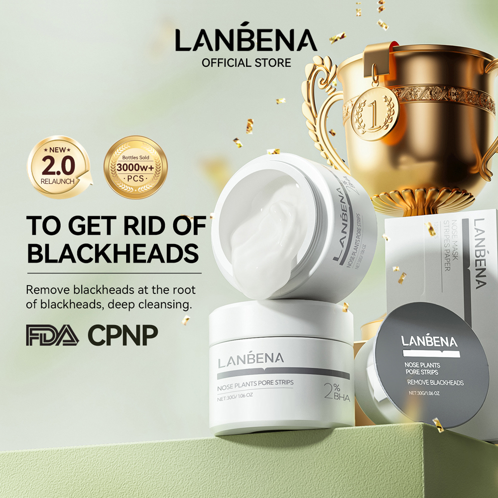 Lanbena Blackheads Removal Nose Strip Blackheads Remover White Clay ...