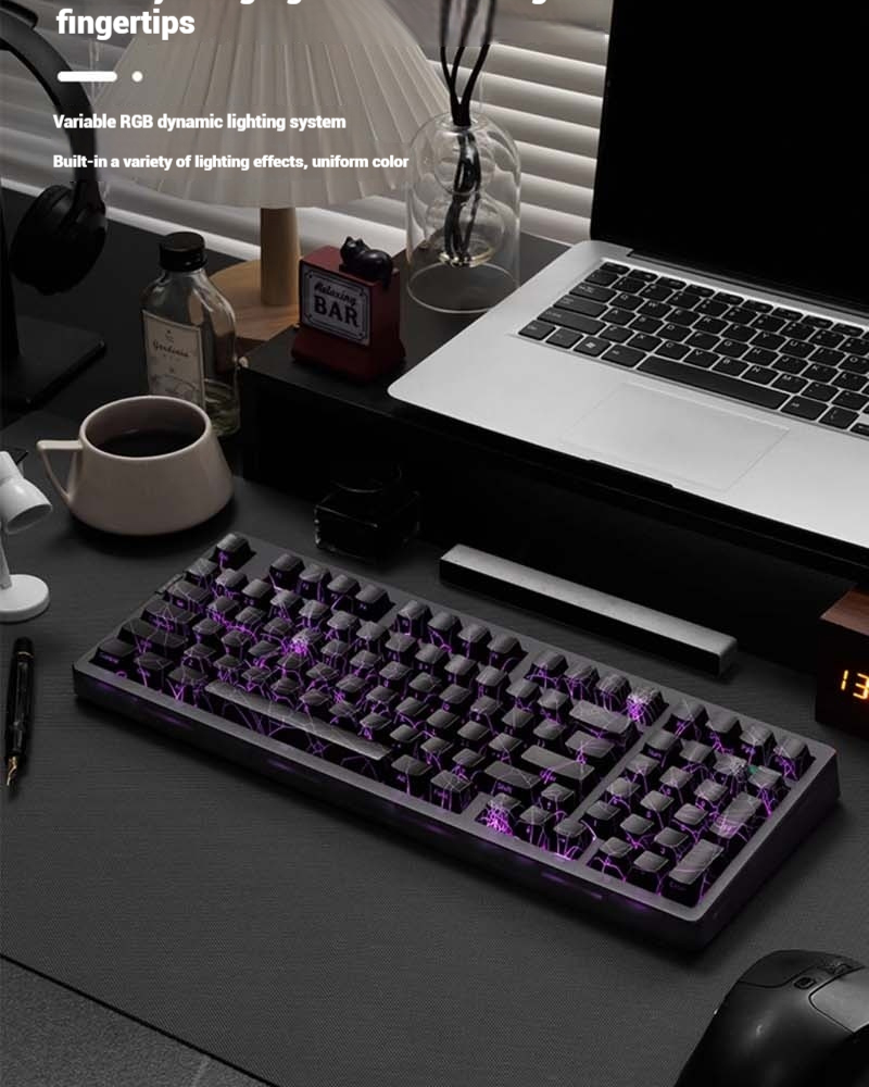 Zornher ZH980 Spider web Wireless three mode mechanical keyboard ...