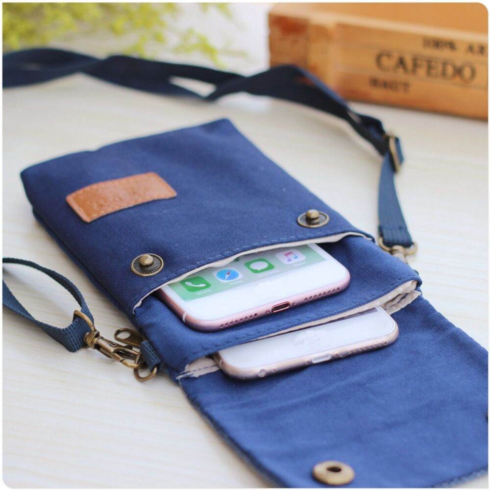 Simple mobile phone bag, female crossbody bag mini canvas full matching ...