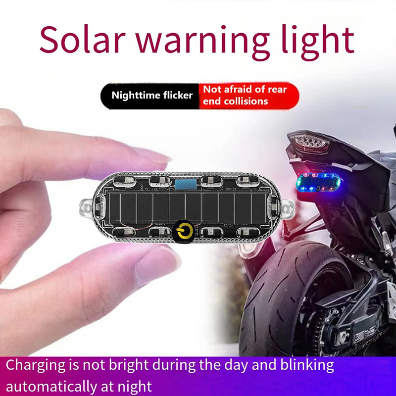 Solar Charging Mini Warning Taillights LED Motorcycle Tail Lights Anti ...