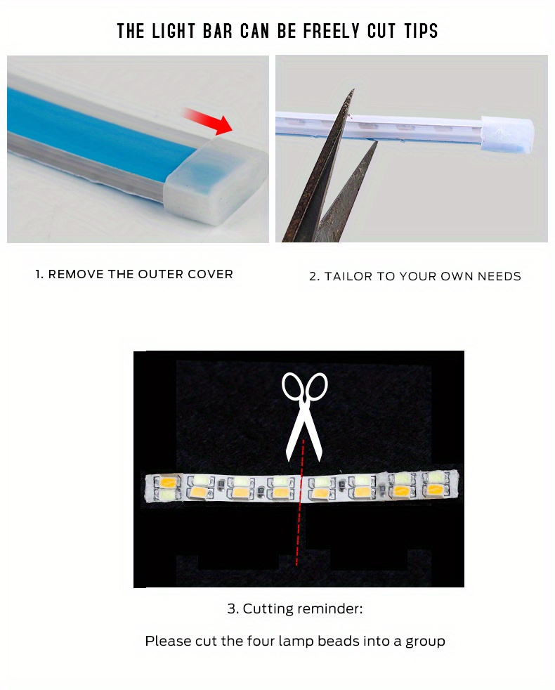 2PCS Car Turn Signal Lights DRL Side Lights LED Strip Automotive ...