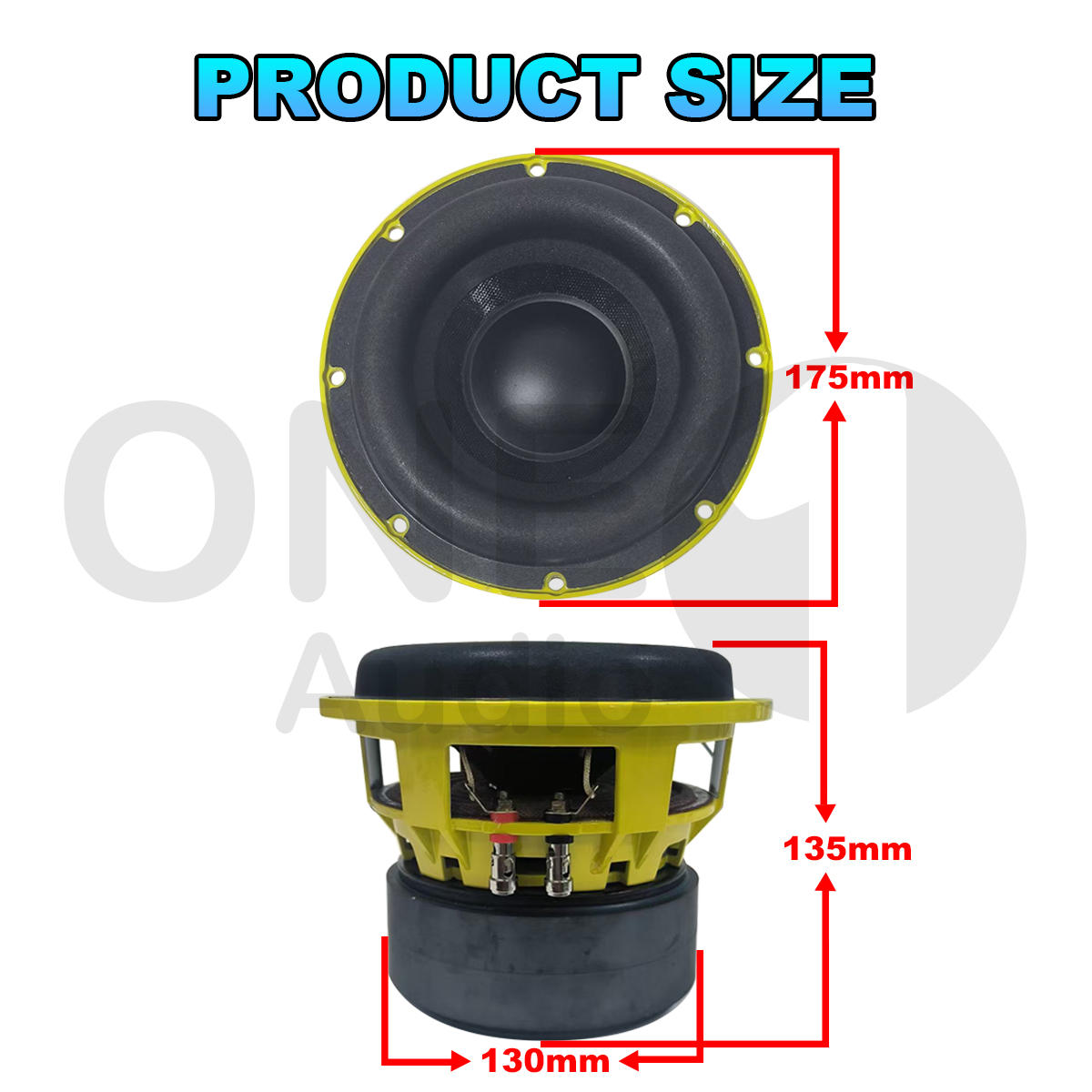 OneAudio Peerless 6.5" Subwoofer Dual Magnet 4Ω+4Ω 200W+200W High ...