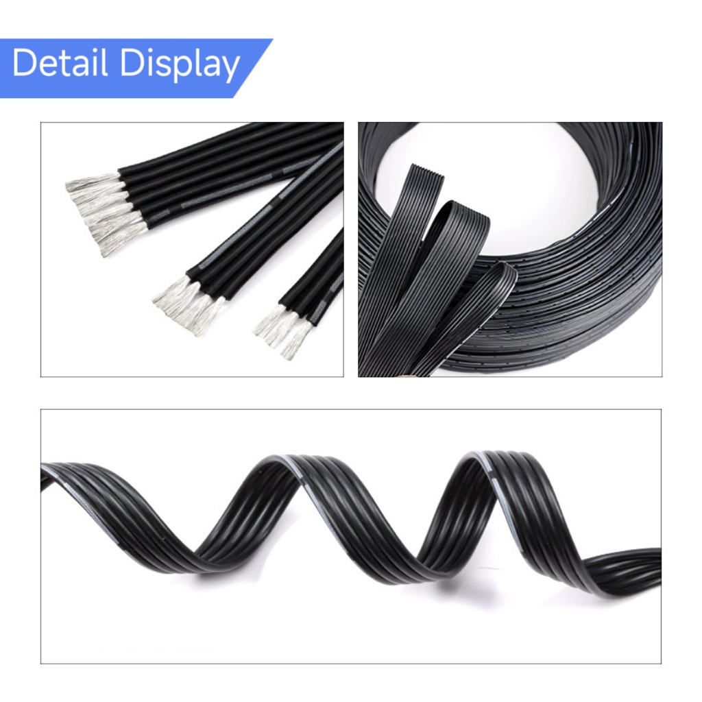 Ultra soft high temperature resistant silicone ribbon cable 24 26 28AWG ...