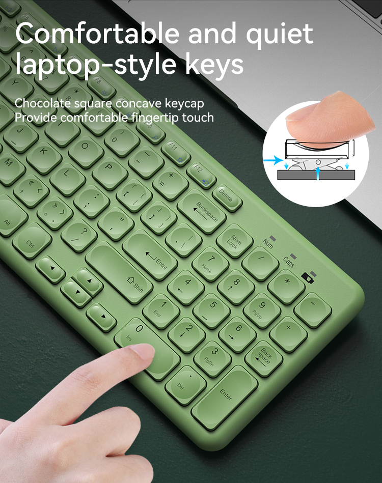 BOW Portable HW256 Wireless Keyboard and Mouse Set 2.4G USB Pink Green ...
