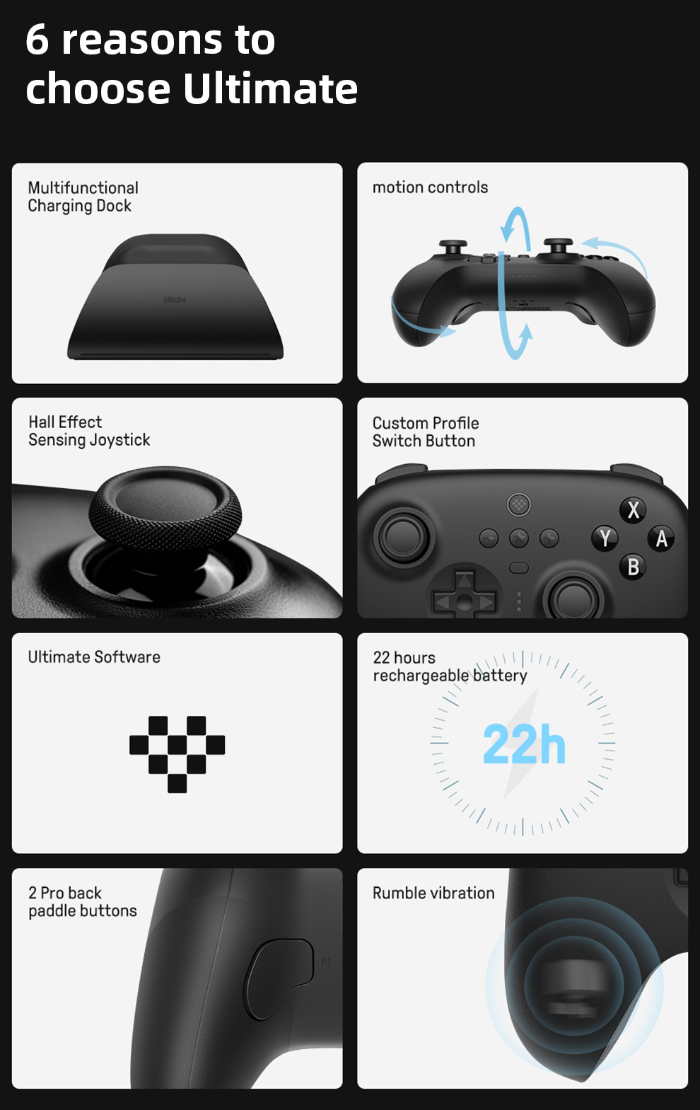 8Bitdo Ultimate Bluetooth Controller with Charging Dock Wireless ...