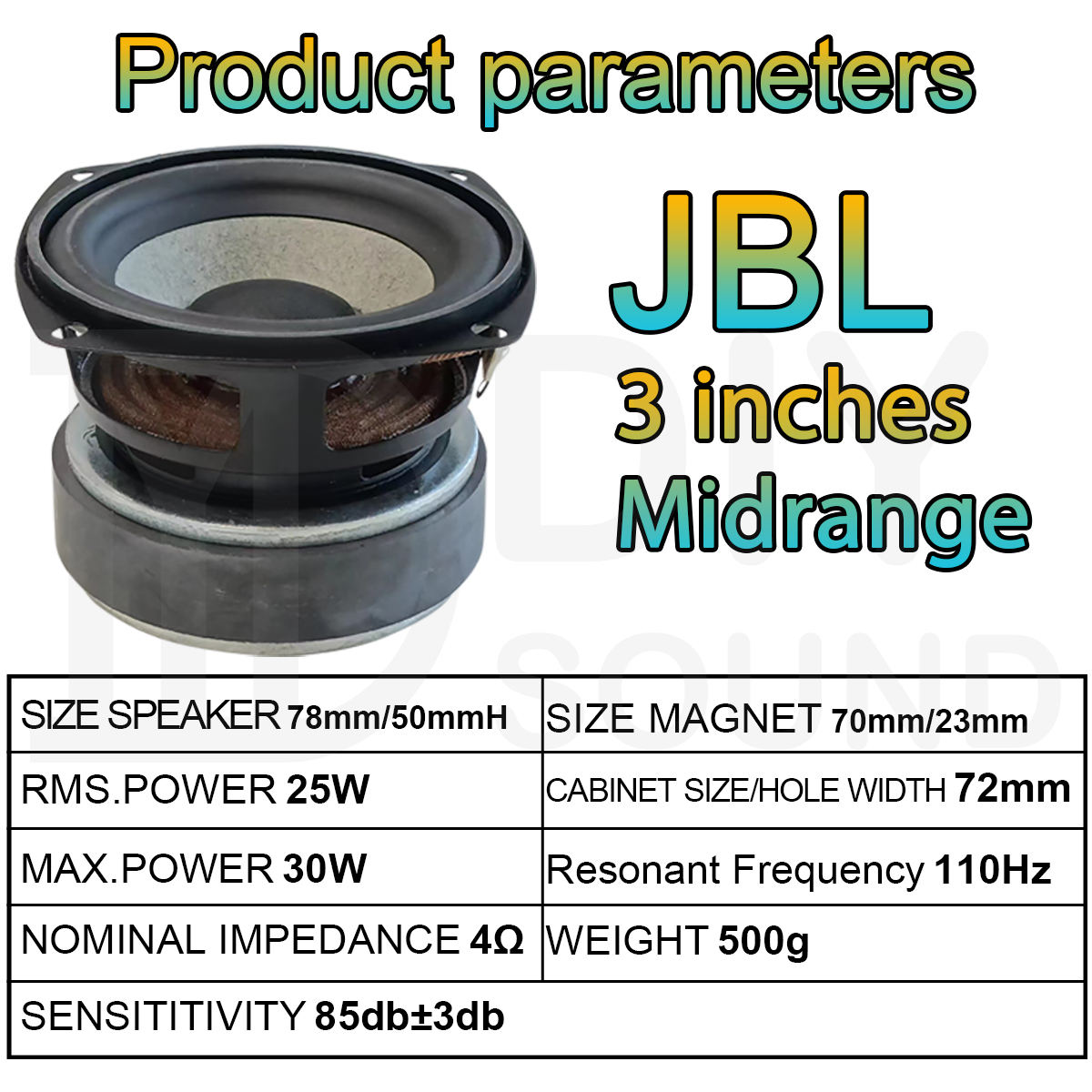 DIYSOUND JBL MID 4Ω 25W 3 inch Speaker 3 inch Center Speaker 3 inch ...