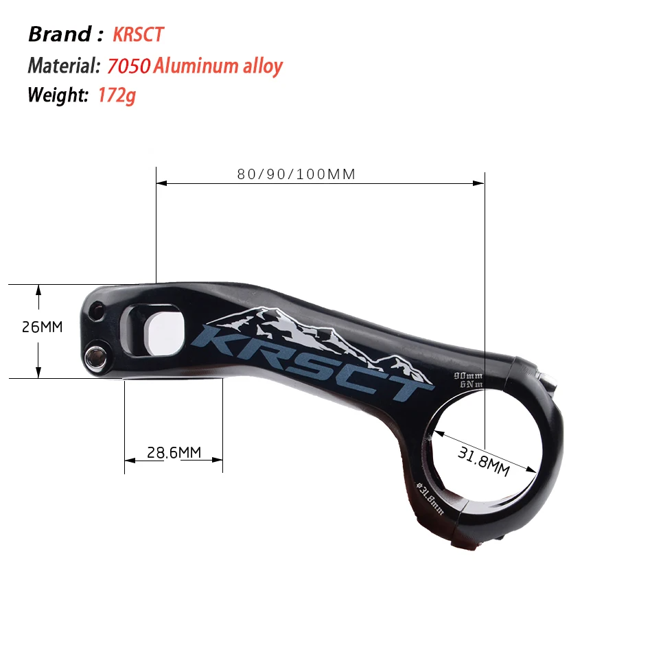 KRSEC Stem Mtb Road Mountain Bike Table Negative 20 Degrees Bicycle ...