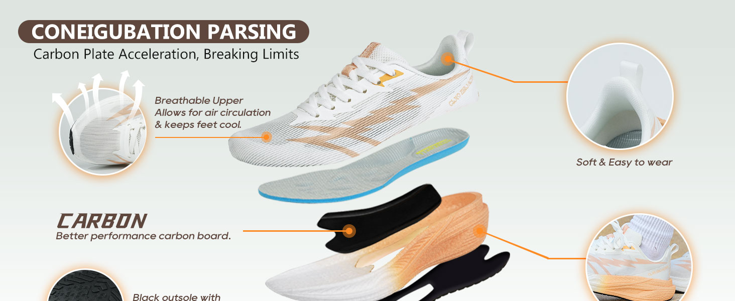 Hawkwell Women Professional Lightweight Carbon Plate Running Shoes ...