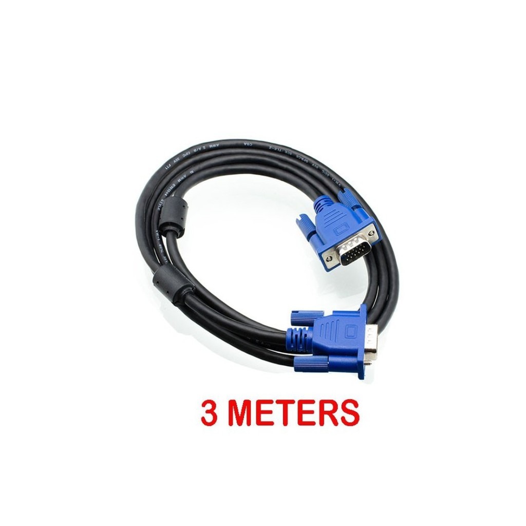 3M 5M VGA to VGA Monitor Cable for Computer PC Full Length Black Male ...