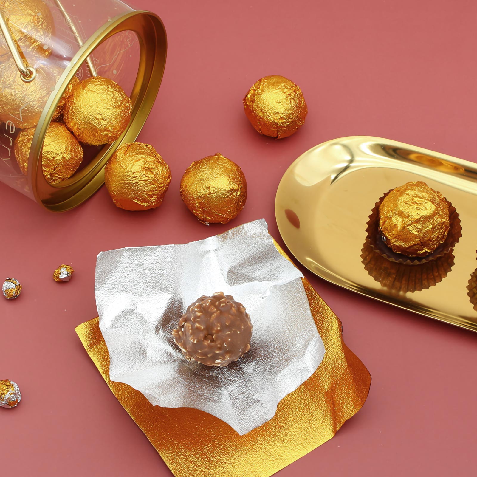 [Ready Stock] 200-500PCS Aluminium Foil Paper Chocolate Wrapping Paper ...