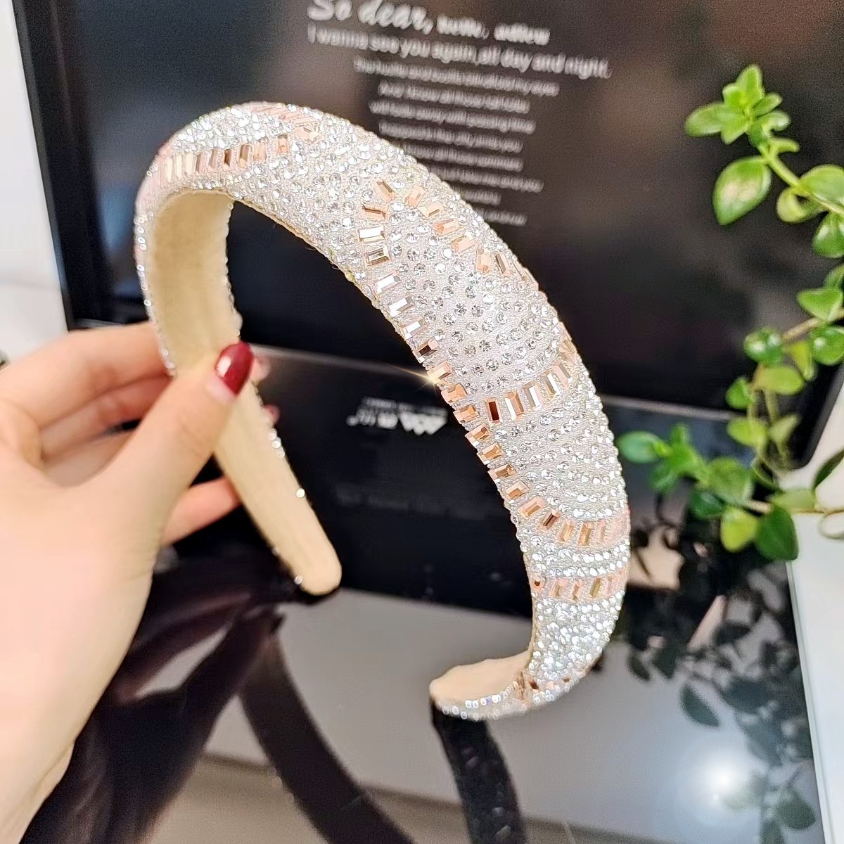 Crystal Hair Bands for Girls Glittering Hair Bands Non-Slip Hair Bands ...
