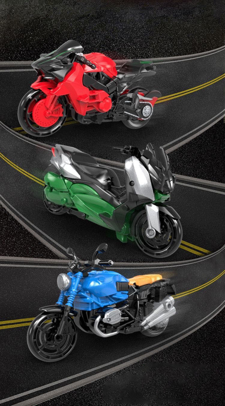 Transforming motorcycle robot alloy version car model children's toy ...