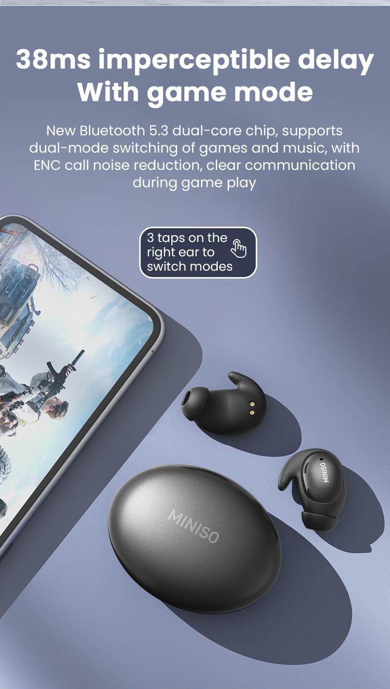 MINISO MS153 Sleeping Earbuds IPX5 Waterproof BT5.0 Headphones/Mini X16 ...