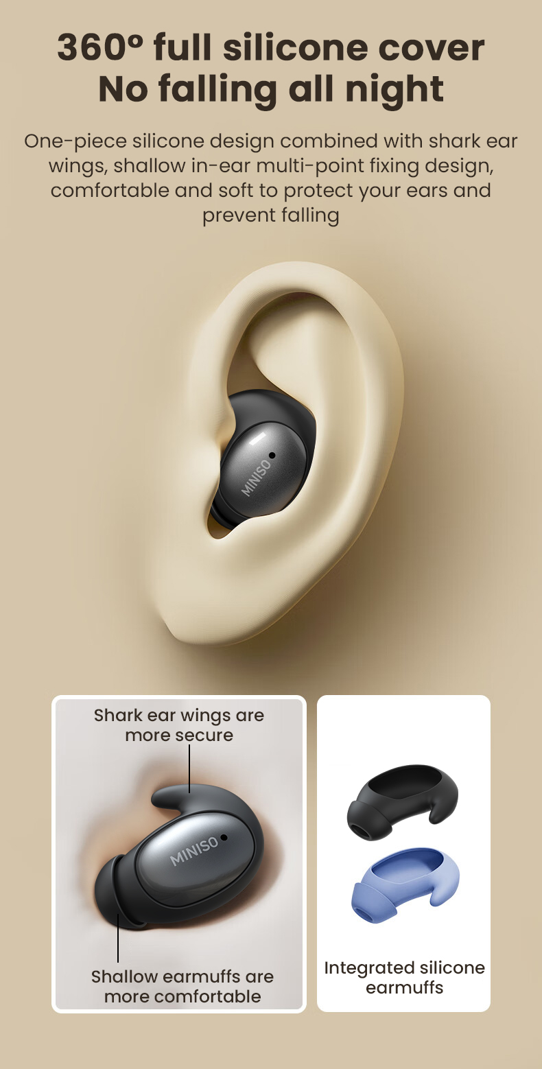 MINISO MS153 Sleeping Earbuds IPX5 Waterproof BT5.0 Headphones/Mini X16 ...