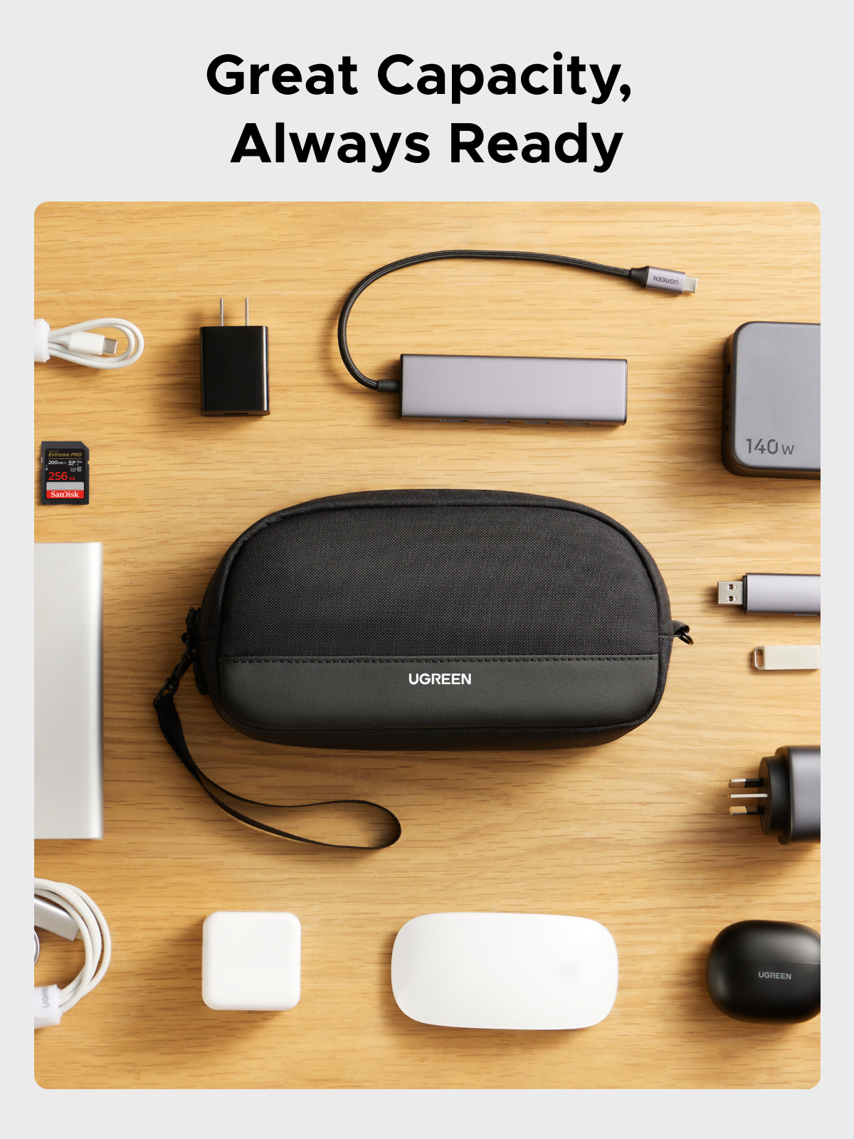 UGREEN Electronic Organizer Travel Gadget Storage Bag for Data Cables ...