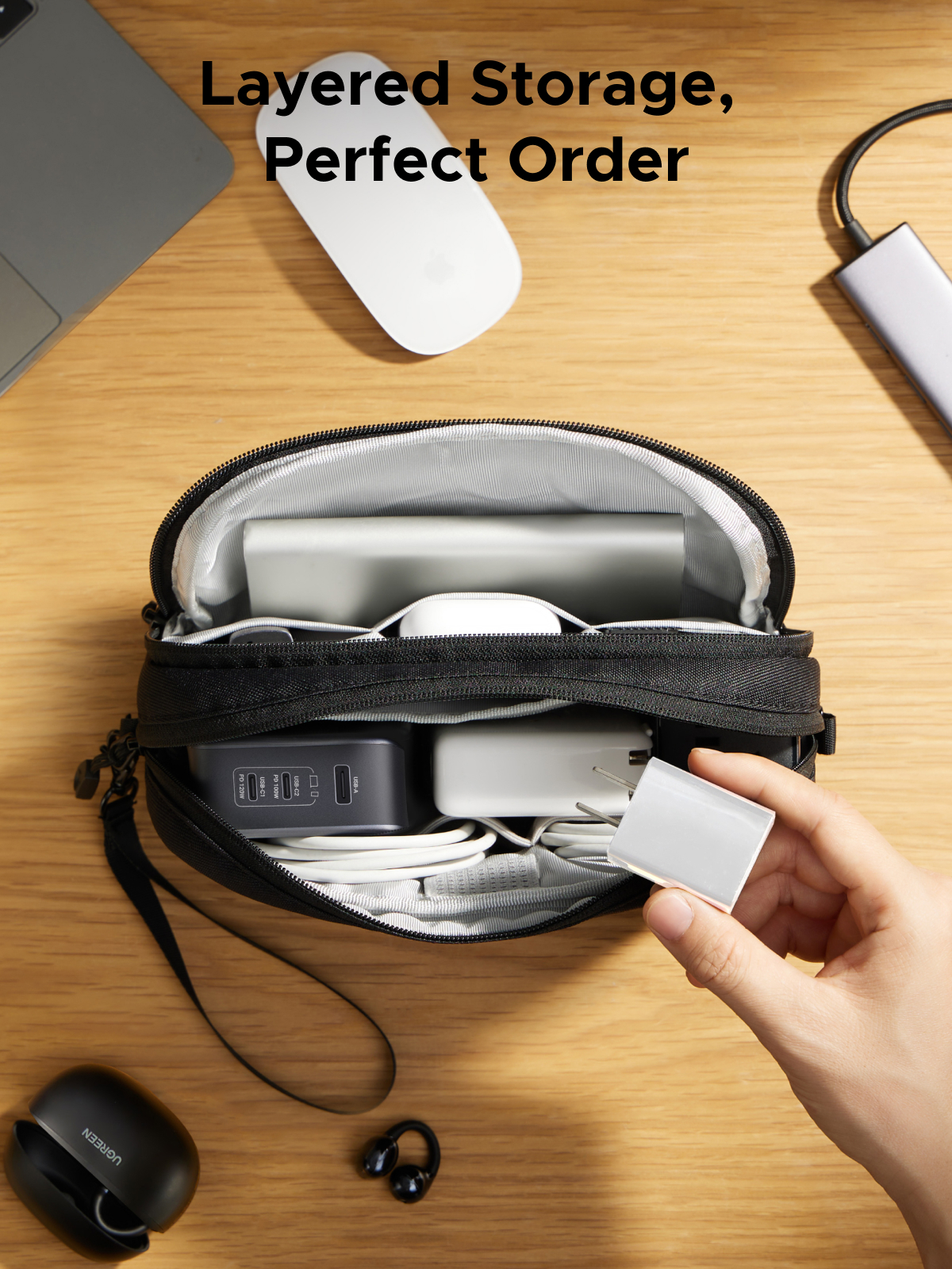 UGREEN Electronic Organizer Travel Gadget Storage Bag for Data Cables ...