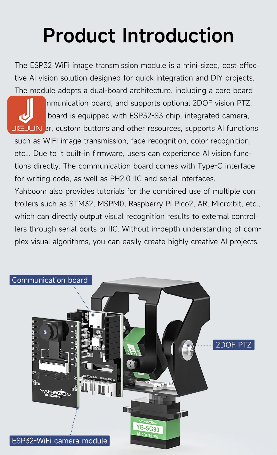 ESP32-S3 Visual identification module WiFi image transmission AI camera ...