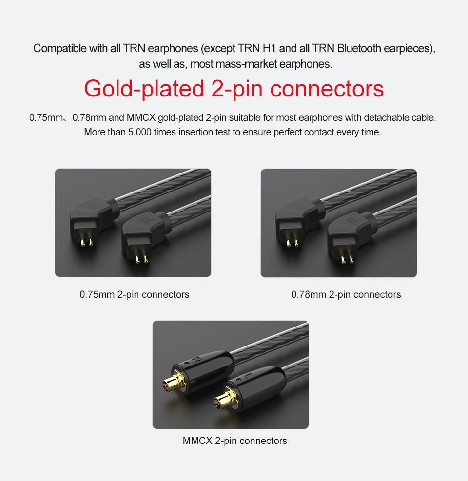 TRN A1 Original Earphones Cable And A3 Earphones Cable For TRN KZ QKZ SIMGOT CCA TFZ FiiO Hidizs ...