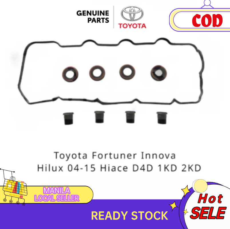 Toyota Fortuner Innova Hilux 04-15 Hiace D4D 1KD 2KD Valve Cover Gasket Nozzle Seal & Holder Set ...