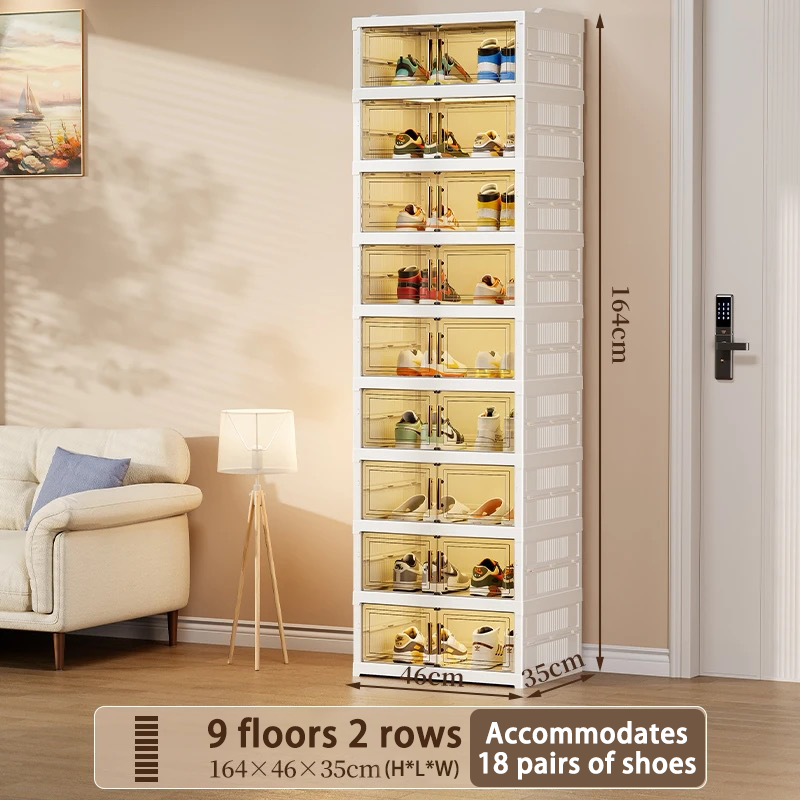 【FM-95】Transparent foldable shoe box free of installation Light luxury ...