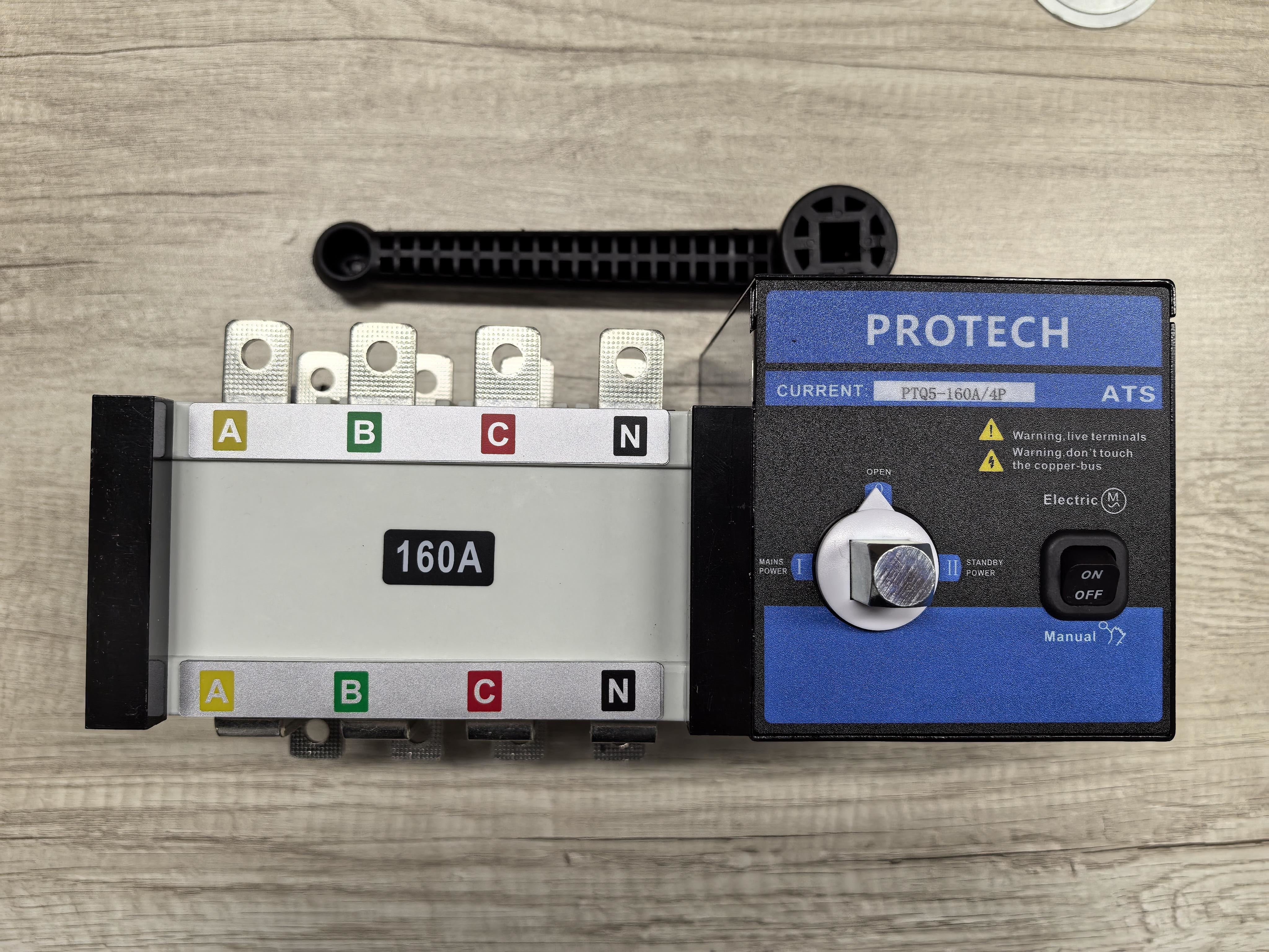 160A 4P ATS Dual Power Automatic Transfer Switch AC220V Single Phase 3 ...