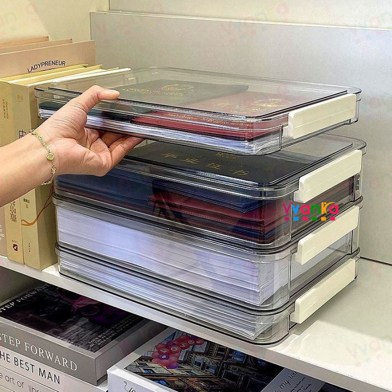 From PH A4 File Paper Storage Clear Scrapbook Office Document Holder ...