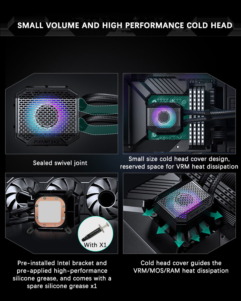 PHANTEKS GLACIER ONE 360 M25 G2 360mm All-in-One Liquid CPU Cooler BOS ...