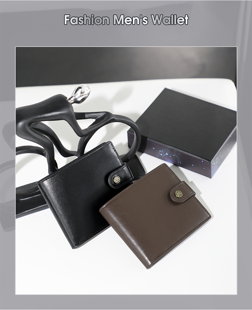 AUOTE Men's Wallet Fashion Short Wallet RFID Anti-Magnetic Wallet Multi ...