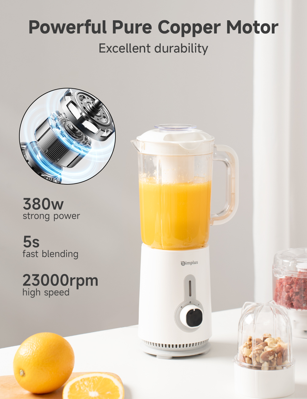 Simplus 3 in 1 Blender And Food Processor For Kitchen For Smoothies ...