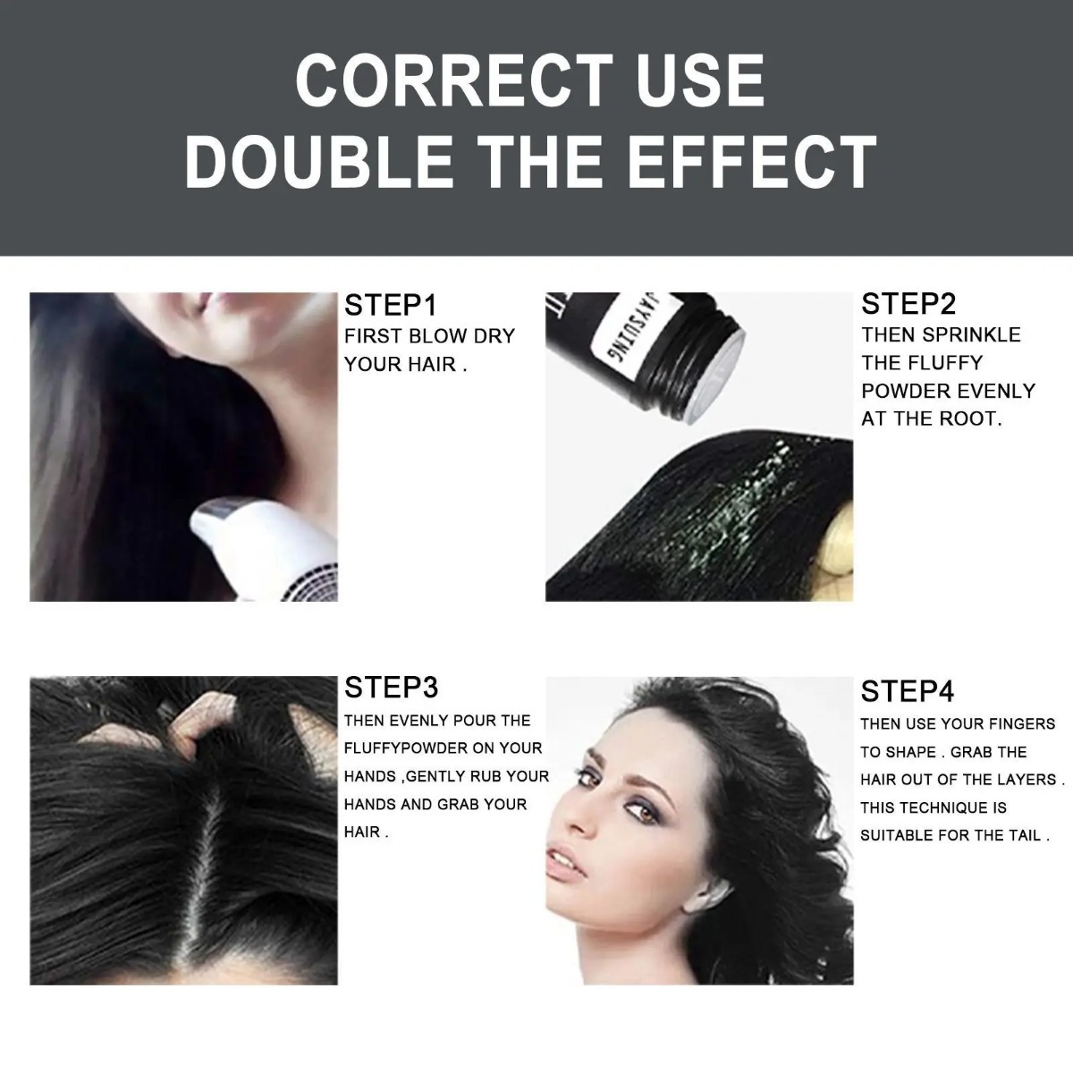 Jaysuing Fluffy Hair Powder Mattifying Powder Finalize Increase Hair ...