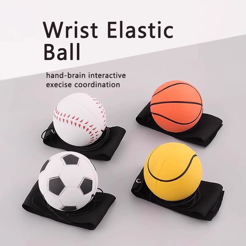 Return Ball Rubber Sport Ball with Wrist Strap Rebound Bouncy Ball Toy ...