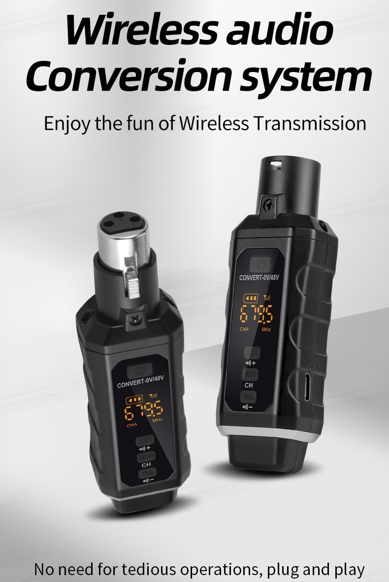 Wireless Microphone XLR Transmitter Receiver 2.4Ghz Wired Change to ...