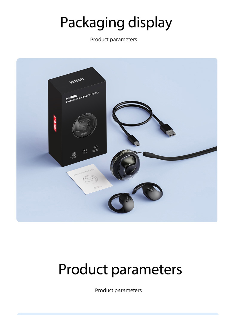 MINISO X15Pro AI TWS Wireless Bluetooth Earphones Bluetooth 5.4 Smart ...
