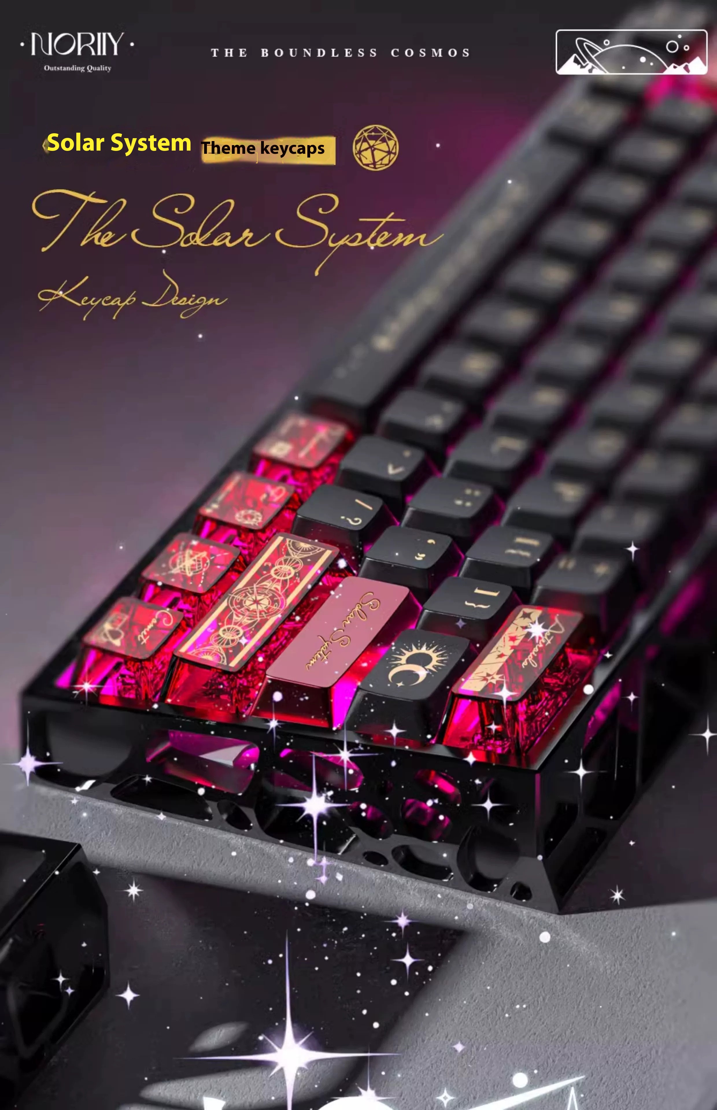 NORIIY 【Solar System】 Original CHERRY Mechanical Keyboard Keycaps PBT ...