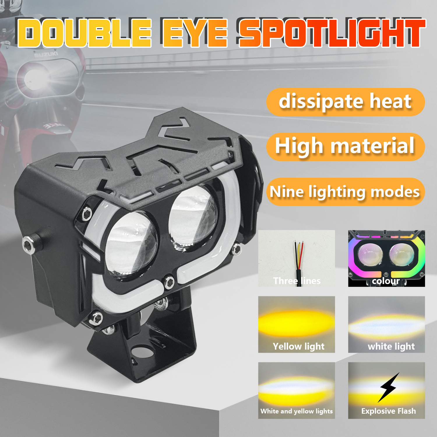 2pcs 40W Near yellow and far white integrated Mini Driving Light ...