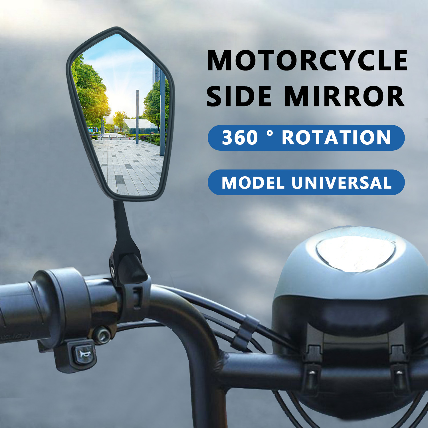 Street King Side Mirror v2 Anti-Glare Blue Lens Carbon Fiber Design CNC ...