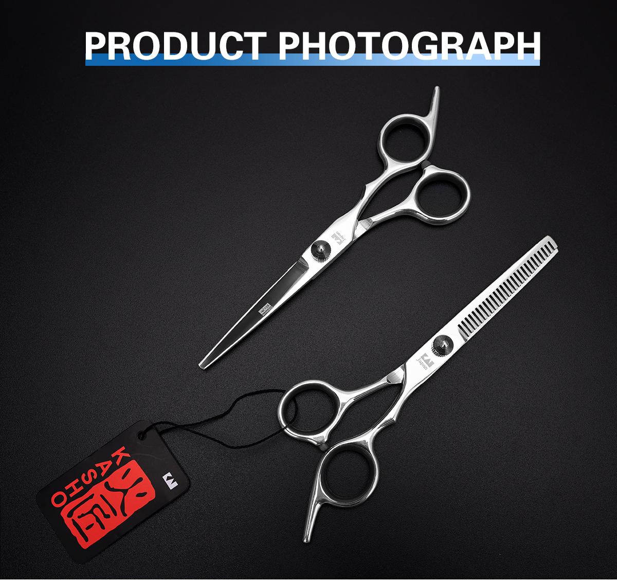 Kasho Japan 440C Barber Scissors Cutting Thinning Tooth Scissors for ...