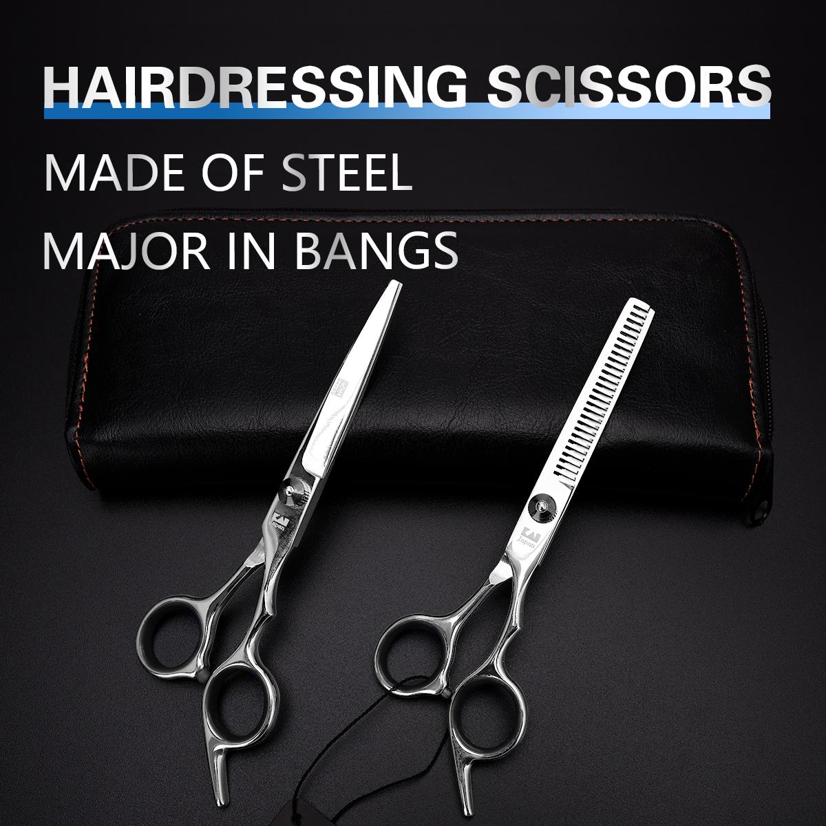 Kasho Japan 440C Barber Scissors Cutting Thinning Tooth Scissors for ...