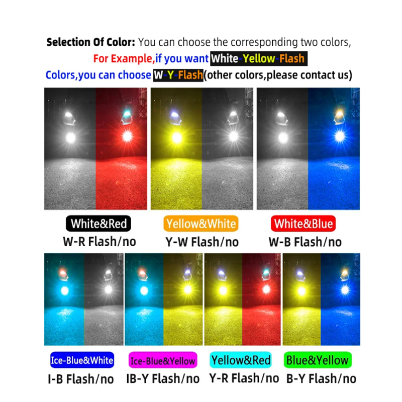 2Pcs 24LED Dual Color Car LED Fog Lights H3 H4 H7 H11 H8 H16 9006 P13W ...