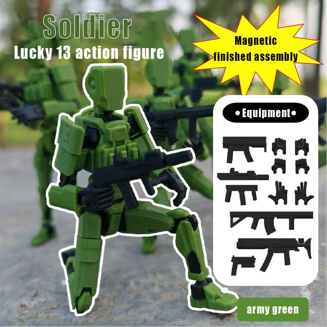 soldier 3D printed Dummy Lucky 13 Action Figure,DIY gift,Decompression ...