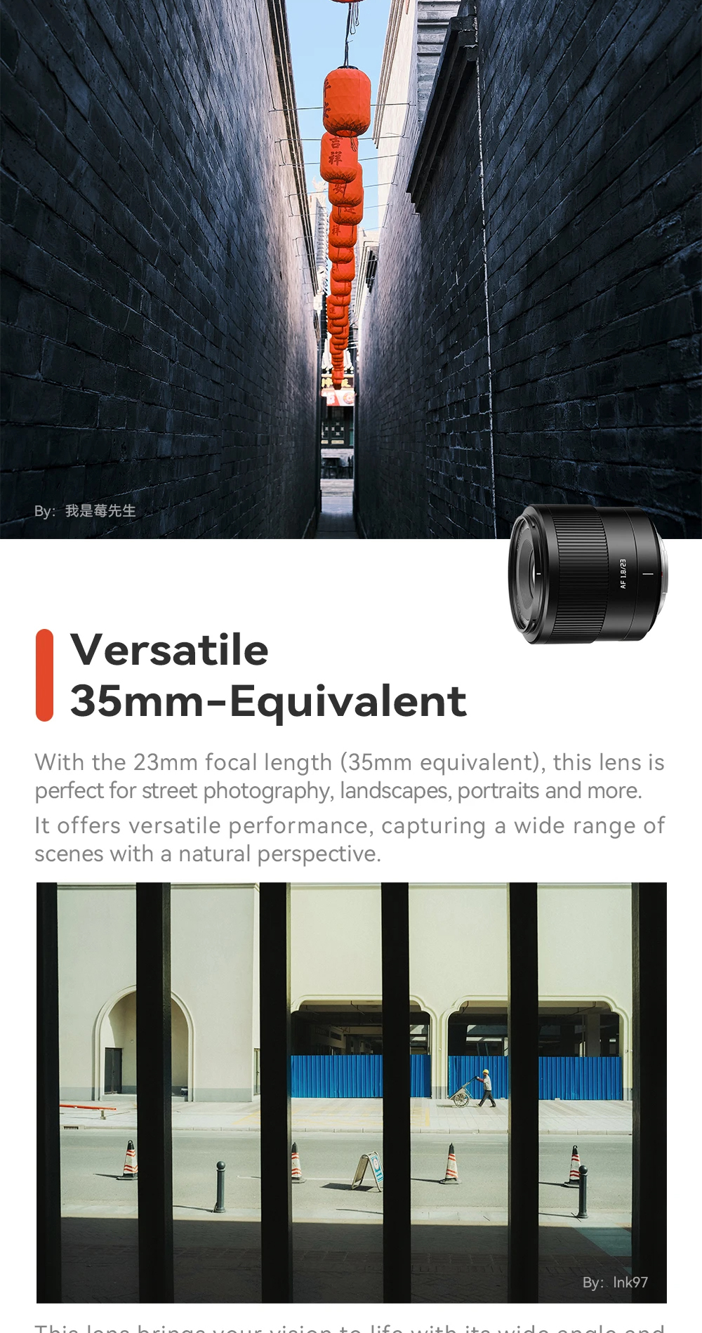 TTArtisan AF 23mm F1.8 Large Aparture Autofocus Prime Lens for Camera Humanities Photography ...