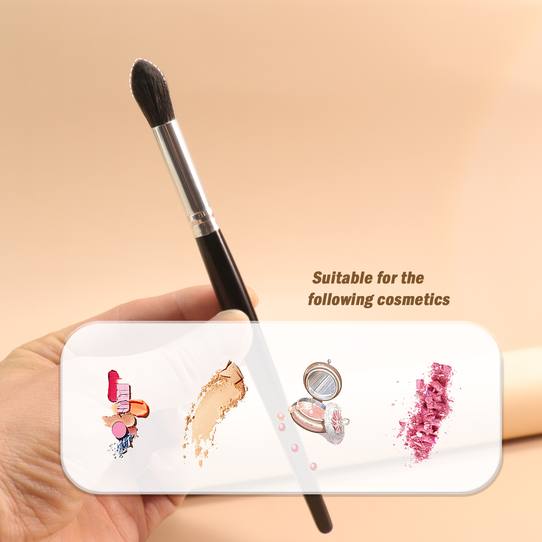 Flame-shaped Brush for Highlighting forehead, cheekbones, nose, brow ...