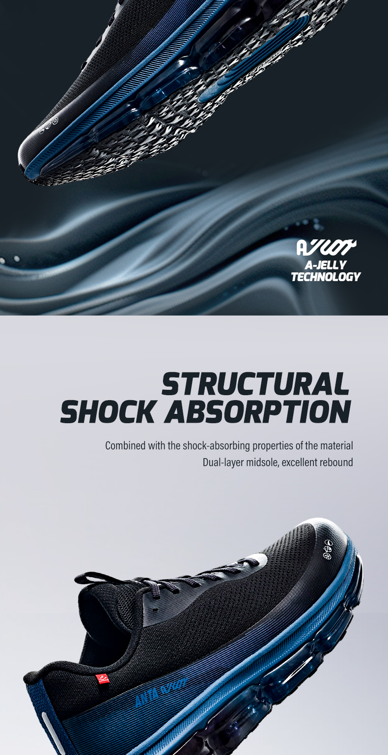 ANTA Men A-Jelly Running Shoes Elastic Waterproof Walking Fitness ...