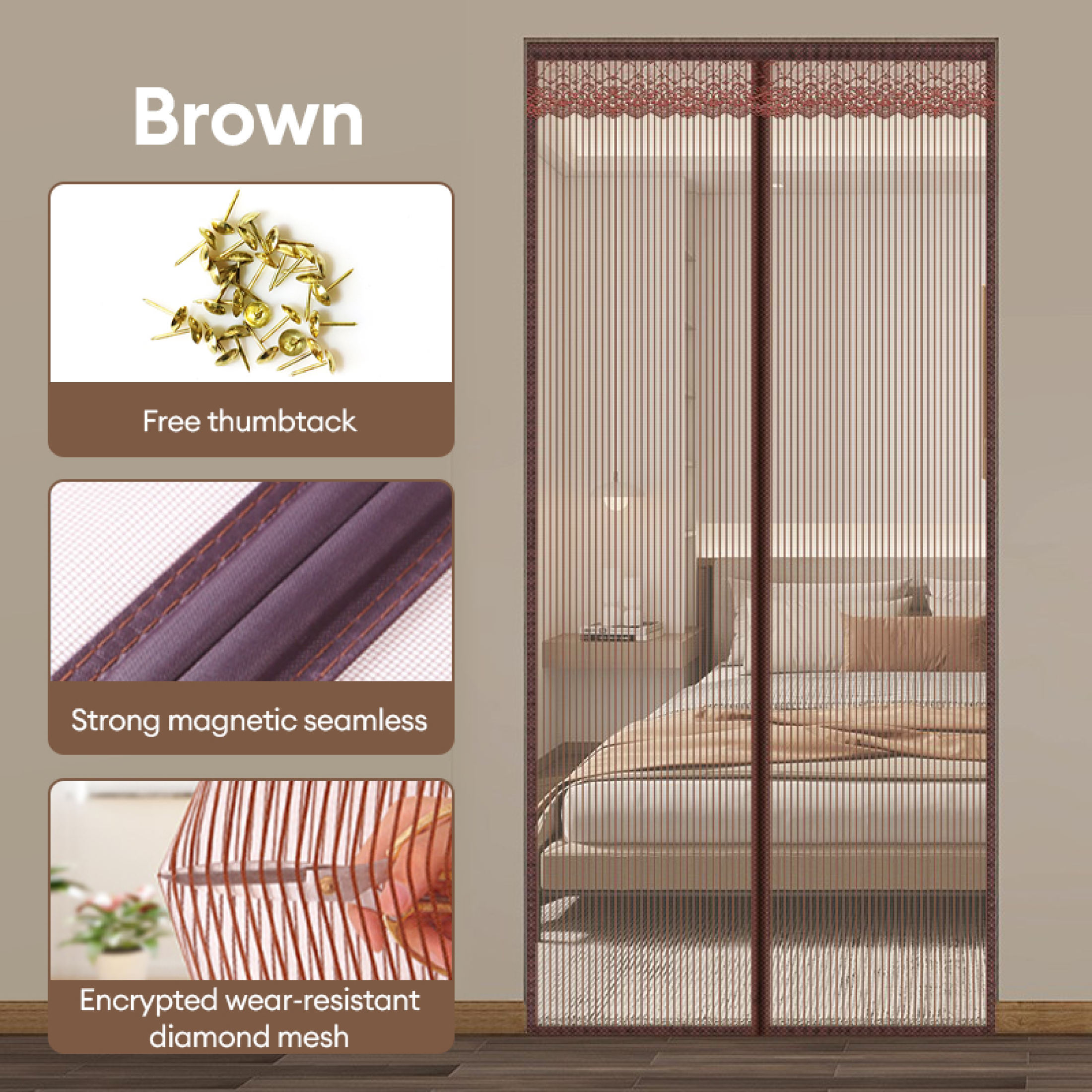 XTEN Magnetic Door Screen Simple Anti Mosquito Screen Mesh Door Curtain ...