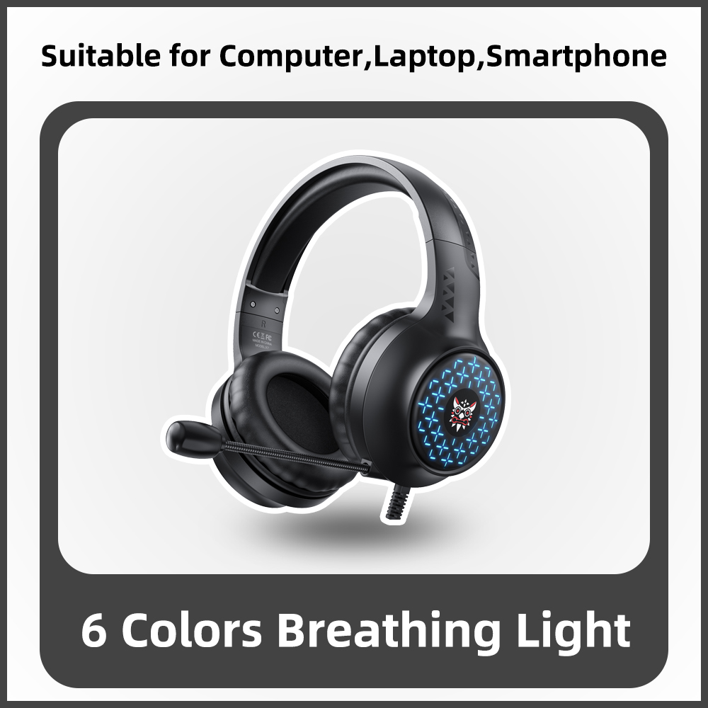 ONIKUMA X7 Pro Black Gaming Headphones RGB Wired Earphone Headphone ...