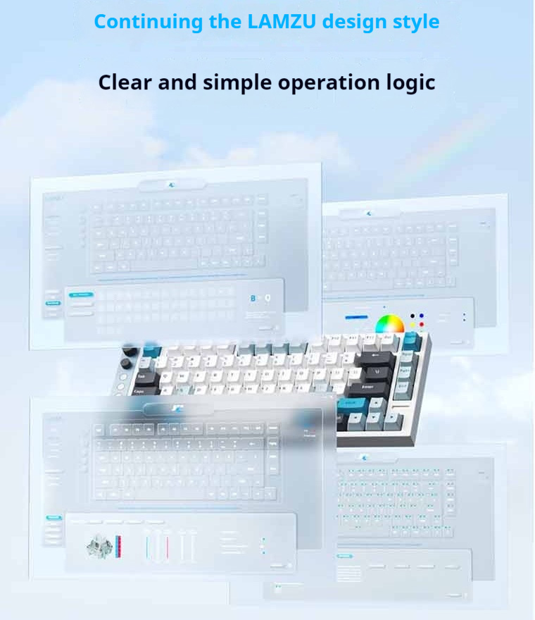 LAMZU JET75 aluminum alloy e-sports magnetic axis wired mechanical keyboard RT0.01mm, 32k+8kHz ...